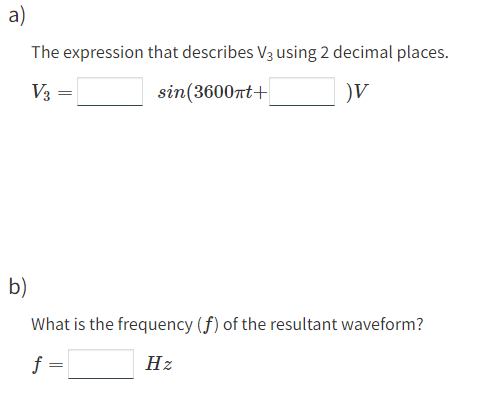 Solved Two AC waveforms are described by the expressions \\[ | Chegg.com