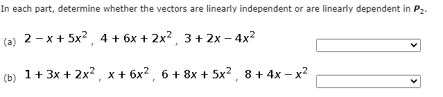 Solved In each part, determine whether the vectors are | Chegg.com