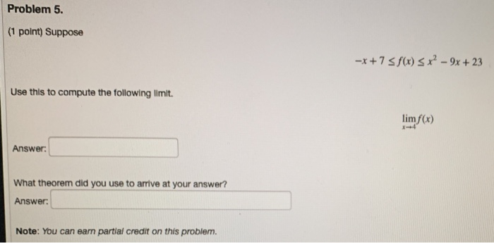 Solved Problem 3. (1 point) Evaluate the limit: lim Problem | Chegg.com