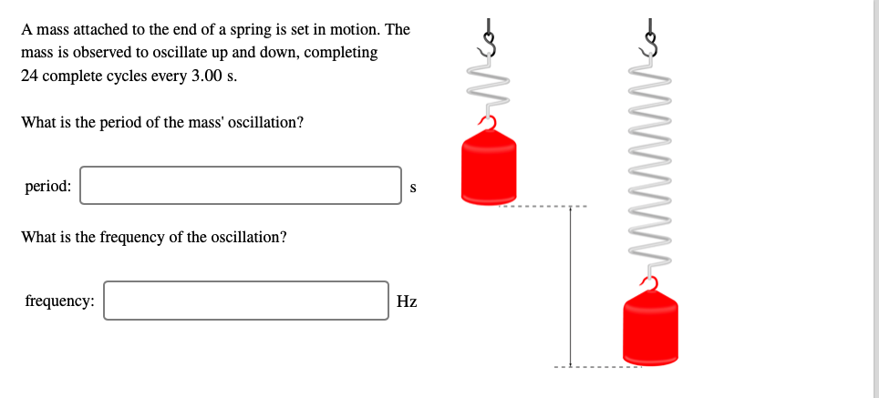 Solved A mass attached to the end of a spring is set in | Chegg.com