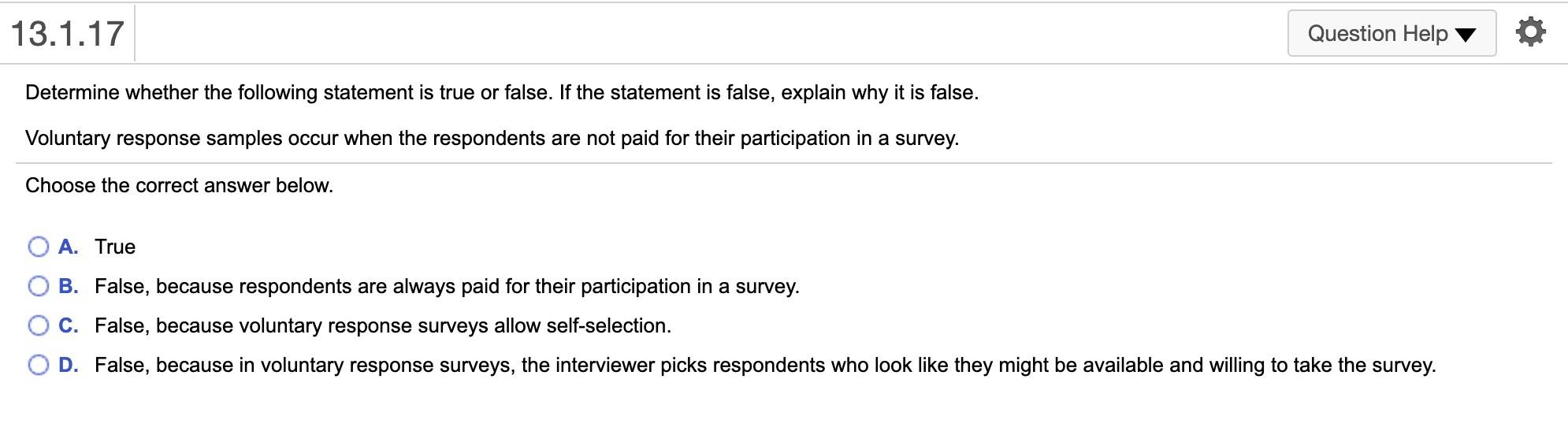 Solved 13.1.11 Question Help Determine whether the following | Chegg.com