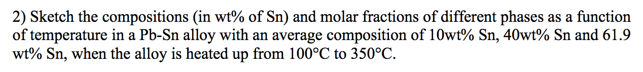 Solved Below is the phase diagram of lead-tin binary system. | Chegg.com