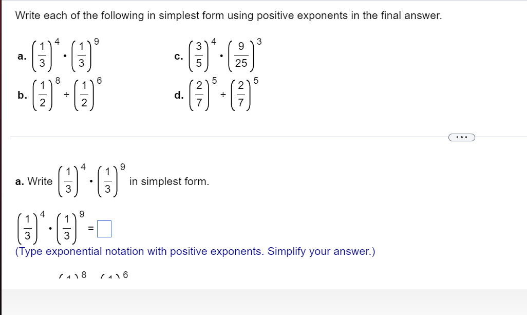 Solved Write Each Of The Following In Simplest Form Using Chegg