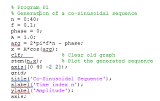 Solved Q1. The following Matlab program generates a | Chegg.com