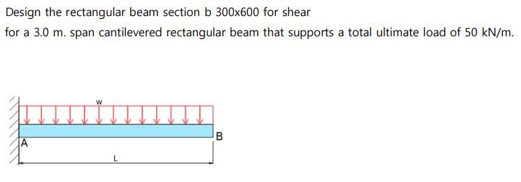 Solved Design the rectangular beam section b 300×600 for | Chegg.com