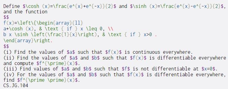 Solved Define $\cosh (x)=\frac{e^{x}+e^{-x}}{2}$ and $\sinh | Chegg.com