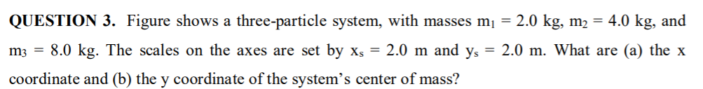 Solved QUESTION 3. Figure shows a three-particle system, | Chegg.com