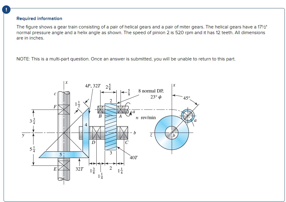 Solved A) Find the speed of shaft C in rpm B) The distance | Chegg.com