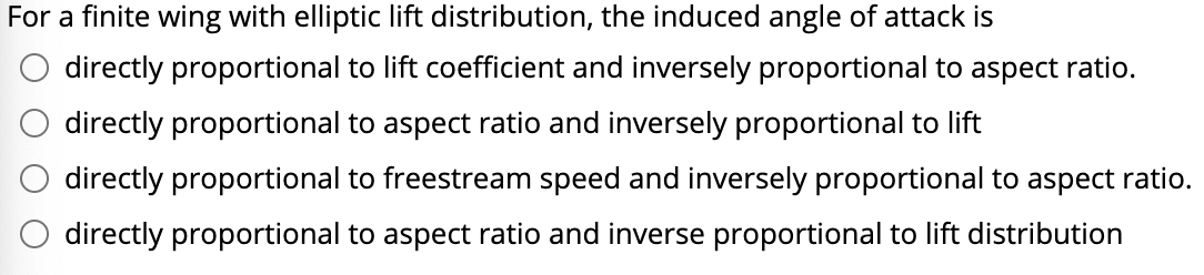 Solved For a finite wing with elliptic lift distribution, | Chegg.com