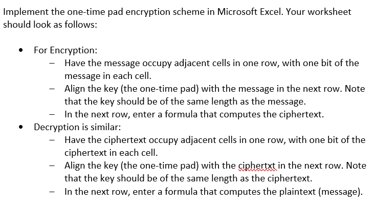 Implement the one-time pad encryption scheme in | Chegg.com