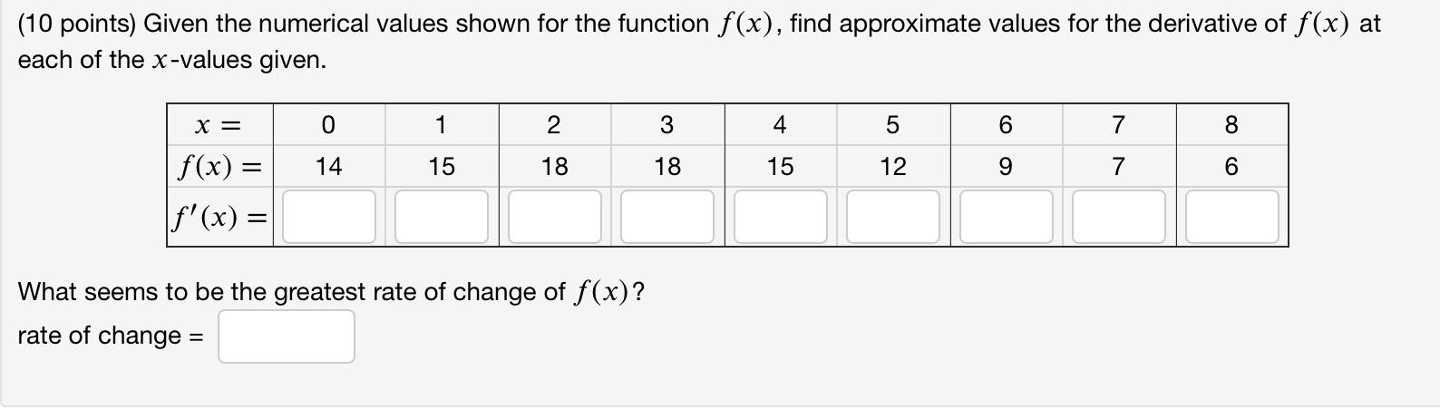 Solved (10 points) Given the numerical values shown for the | Chegg.com