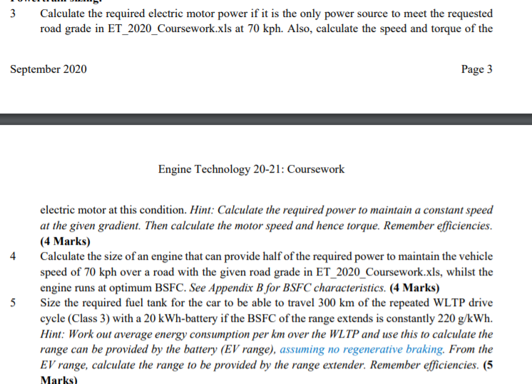 3 Calculate the required electric motor power if it | Chegg.com