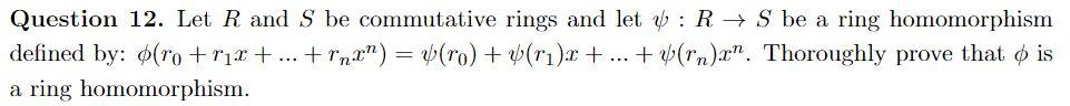 Solved Question 12. Let R and S be commutative rings and let | Chegg.com