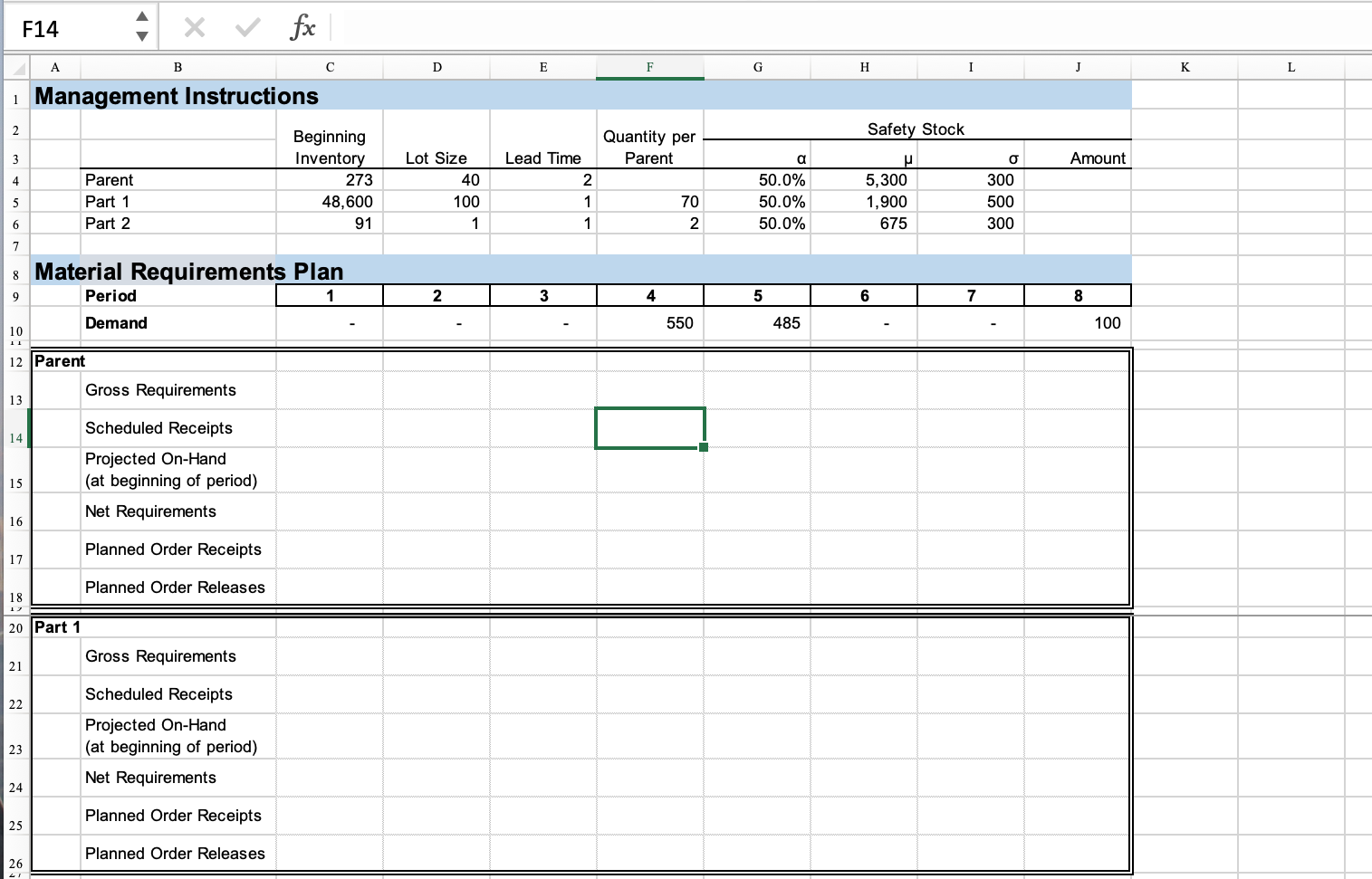 Solved What is the Part 1's Net Requirements for Period 6? | Chegg.com