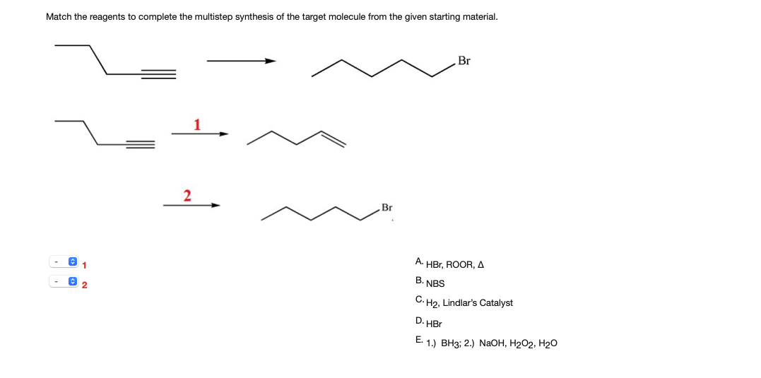 Solved Match the reagents to complete the multistep | Chegg.com