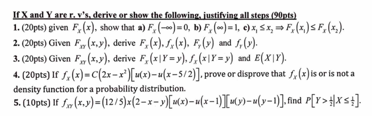 Solved If X and Y are r, v 's, derive or show the following, | Chegg.com