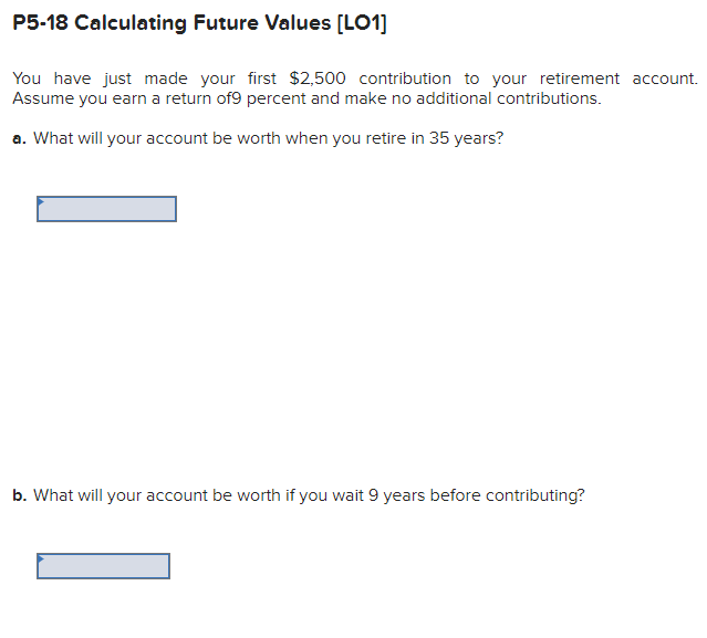 Solved P5-18 Calculating Future Values [LO1] You have just | Chegg.com
