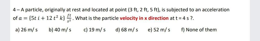 Solved 4- A particle, originally at rest and located at | Chegg.com