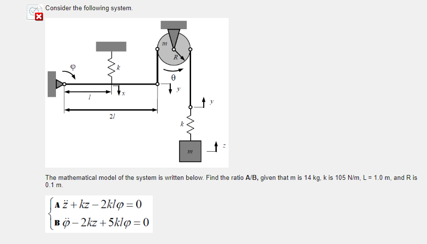 Solved Consider the following system. The mathematical model | Chegg.com Solved Consider the following system. The mathematical model | Chegg.com