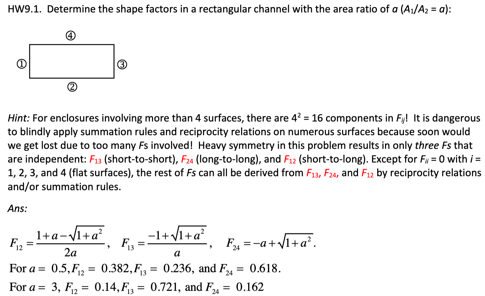 Solved Determine the shape factors in a rectangular channel | Chegg.com