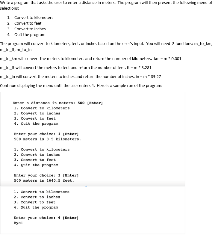 Solved Write a program that asks the user to enter a | Chegg.com