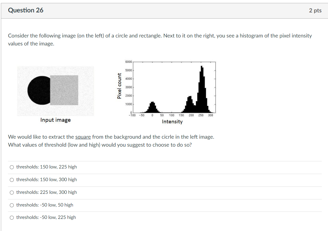 Solved Question 26 2 pts Consider the following image (on | Chegg.com