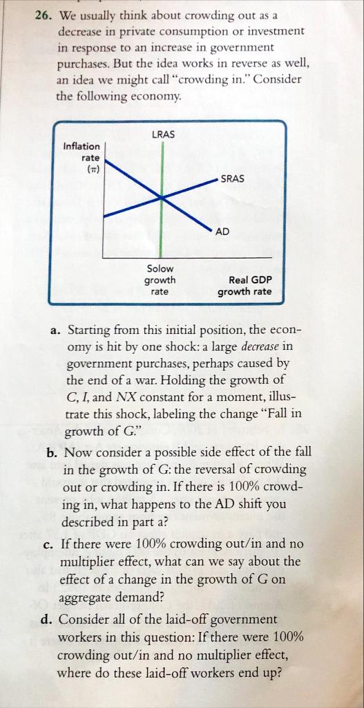 Solved 26 We Usually Think About Crowding Out As A Decrease Chegg