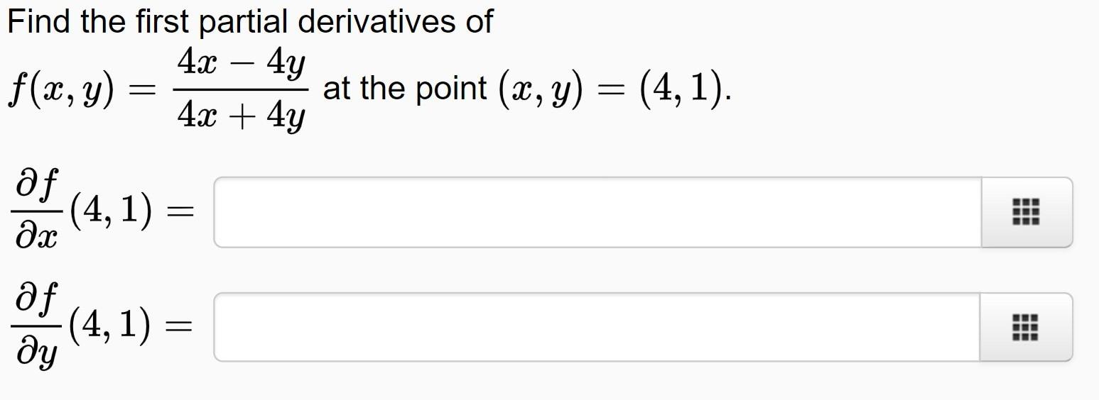 Solved Find the first partial derivatives of | Chegg.com