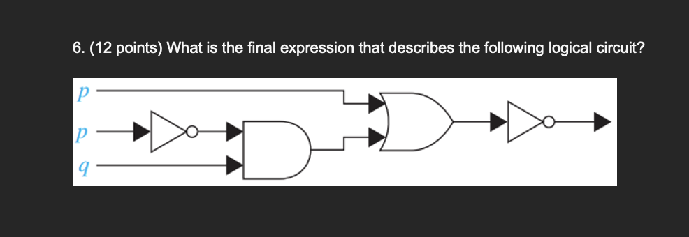 Solved (12 points) What is the final expression that | Chegg.com