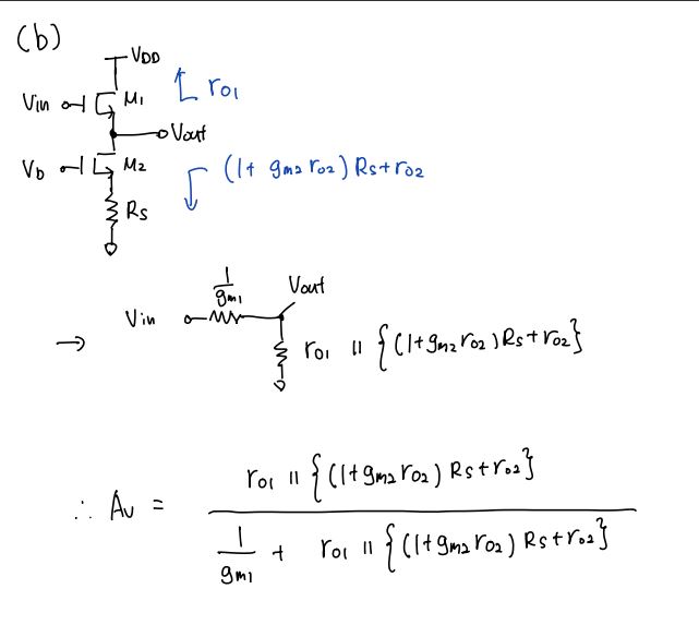 Av=gm11+(r01∥(Rs+r02))r01∥(Rs+r02)AV=dm11+(r01∥(Rs+g2 | Chegg.com