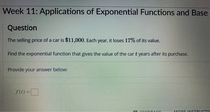 Solved Week 11: Applications of Exponential Functions and | Chegg.com