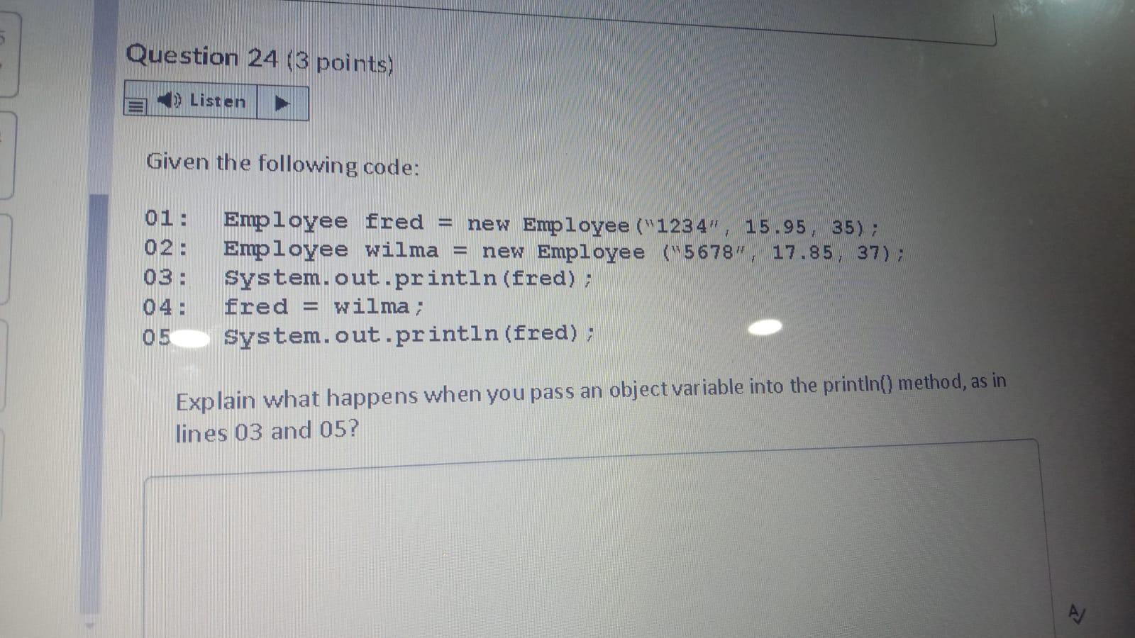 Solved Question 24 (3 points) Listen Given the following | Chegg.com