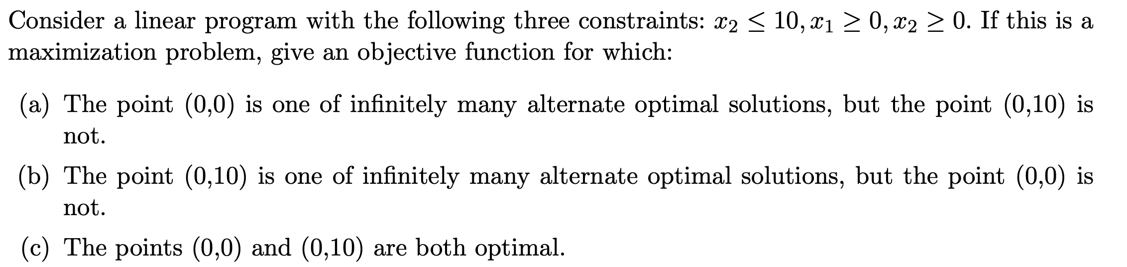 Solved 2 2 Consider a linear program with the following | Chegg.com