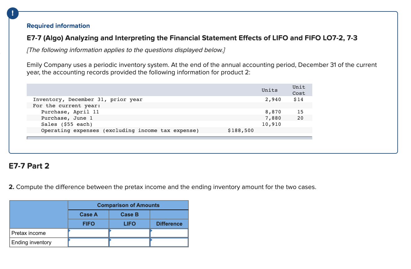Solved Required information E7-7 (Algo) Analyzing and | Chegg.com