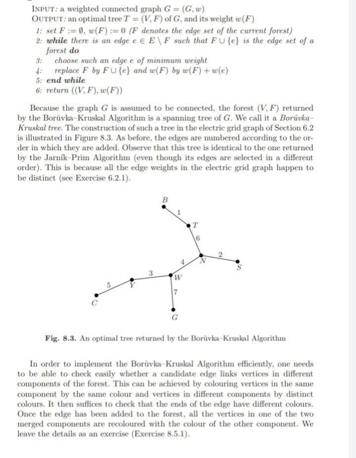 Solved INPUT: a weighted connected graph G=(G,w) OUTPUT: an | Chegg.com