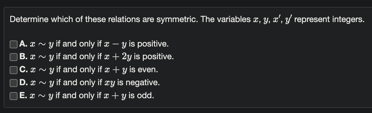 Solved Determine which of these relations are symmetric. The | Chegg.com
