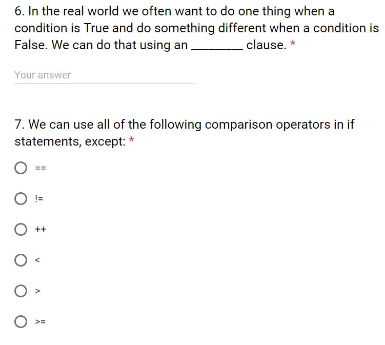 Solved 1. We can implement decision points in Python using | Chegg.com