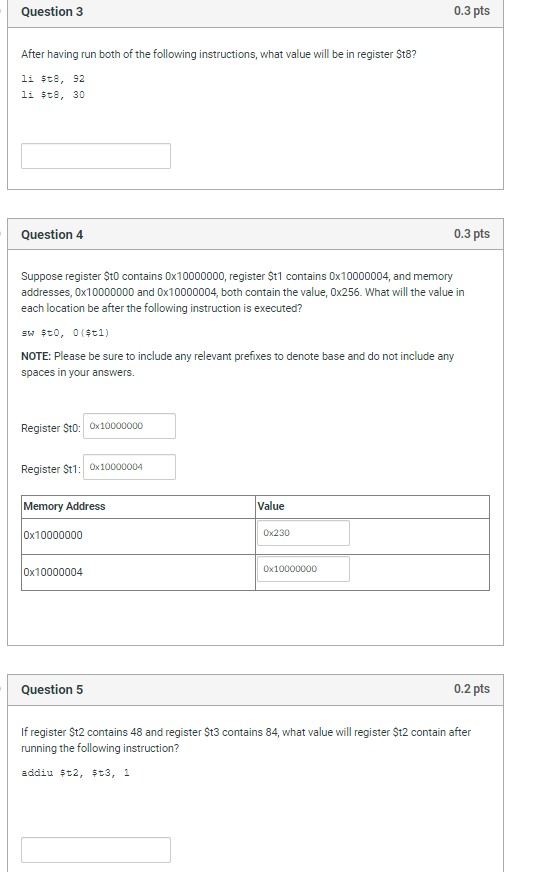 Solved Question 3 0.3 pts After having run both of the | Chegg.com