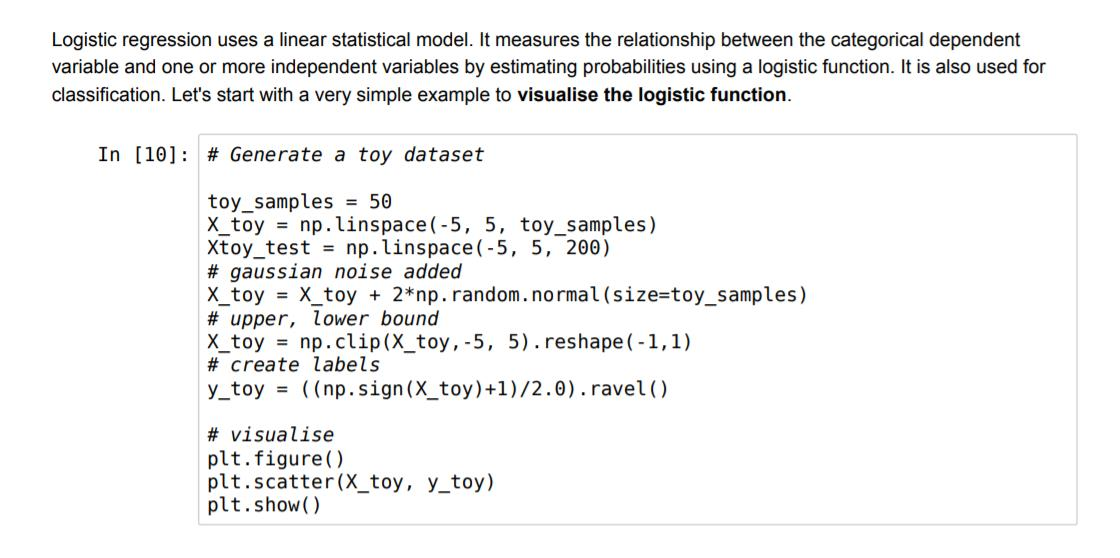 Logistic regression uses a linear statistical model. | Chegg.com