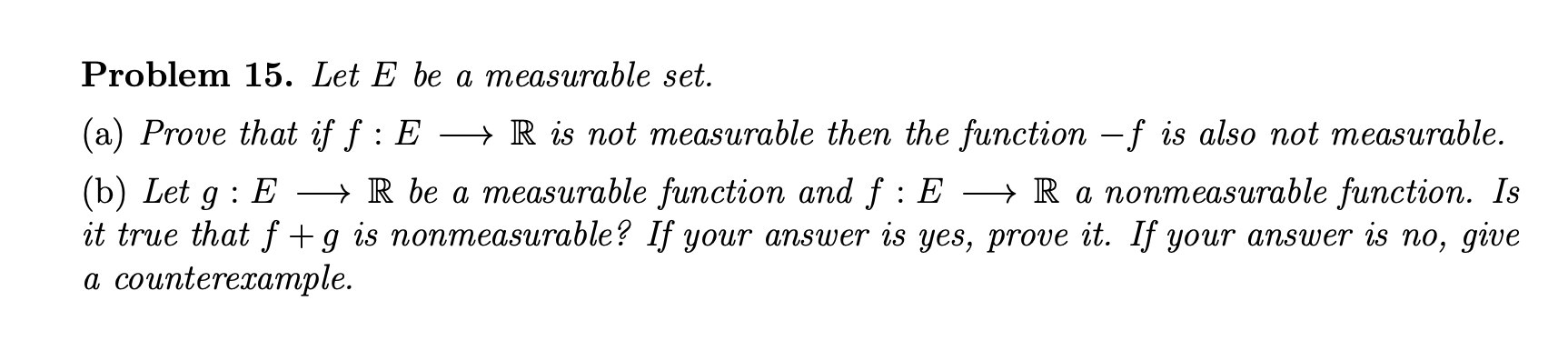 Solved Problem 15. Let E be a measurable set. (a) Prove that | Chegg.com