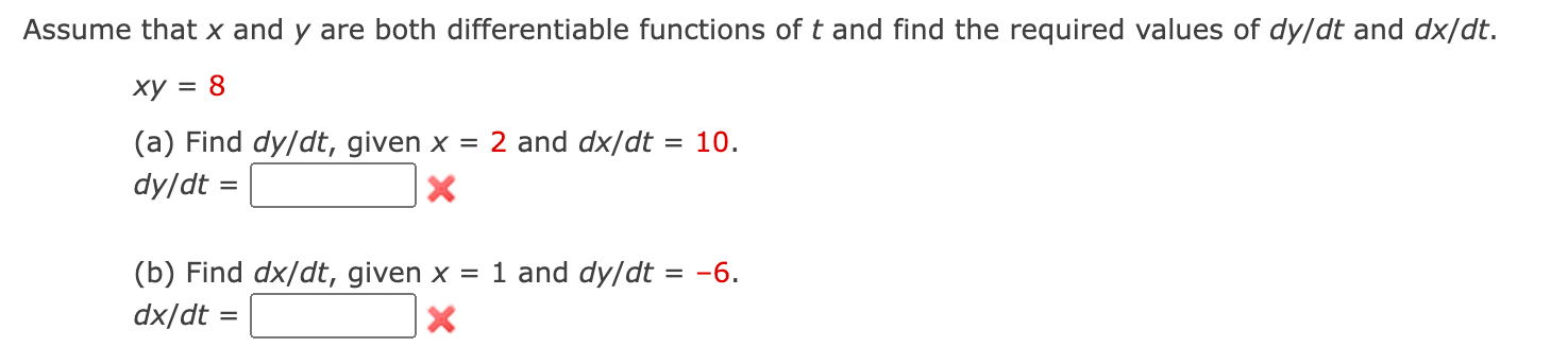 Solved Assume that x and y are both differentiable functions | Chegg.com