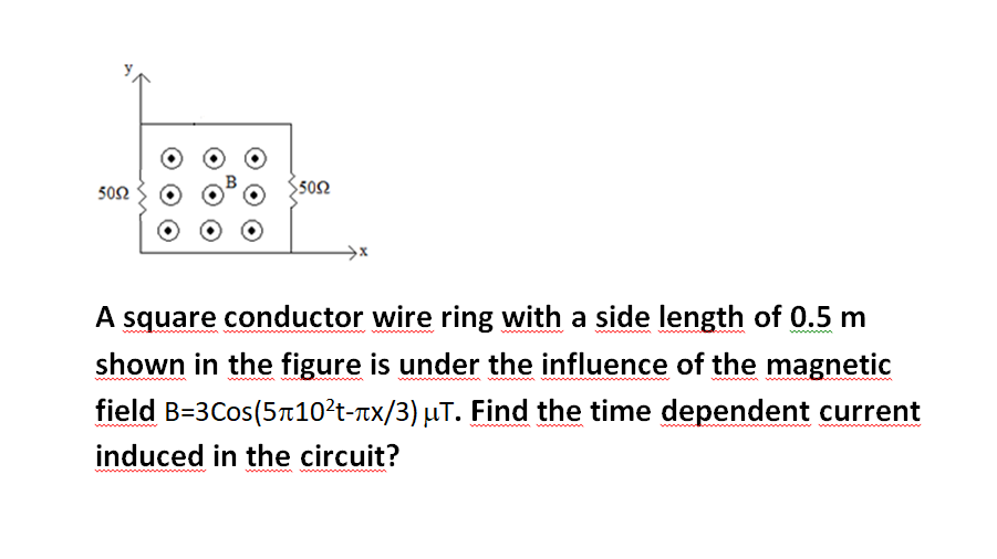Solved A square conductor wire ring with a side length of | Chegg.com