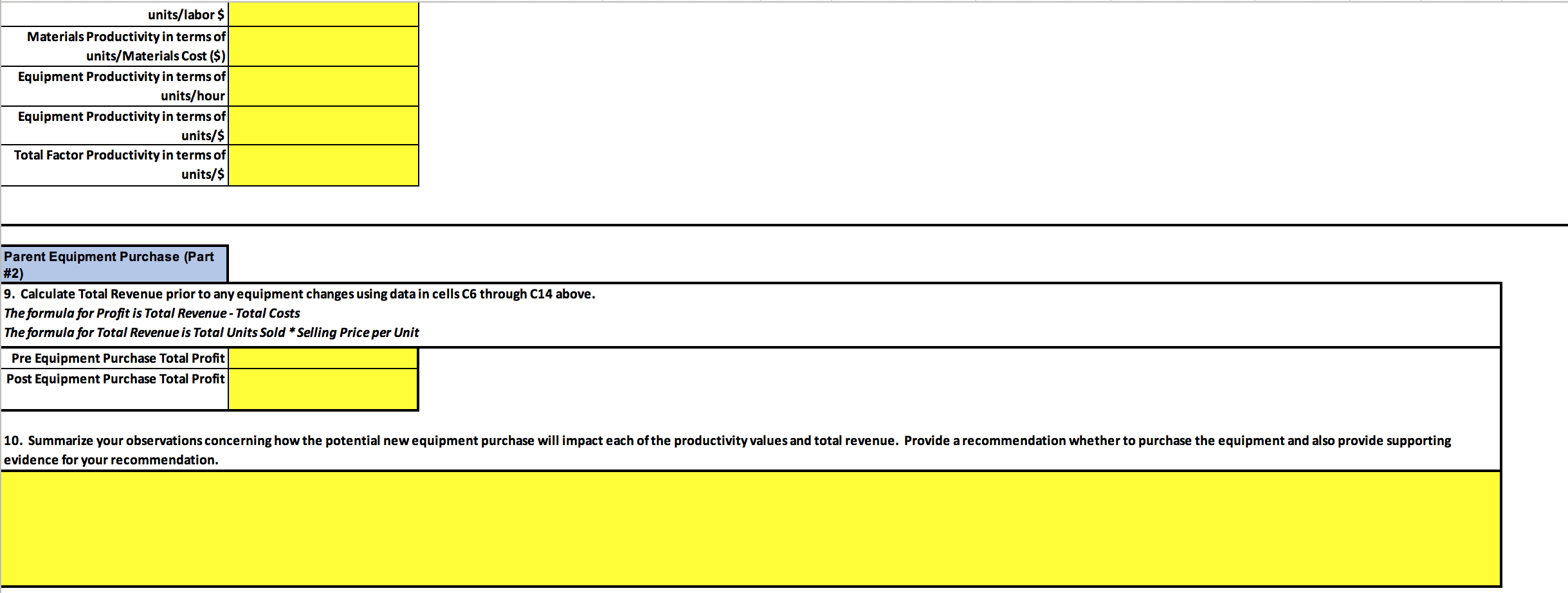 Solved Productivity Analysis Assignment Total = 55 points: | Chegg.com