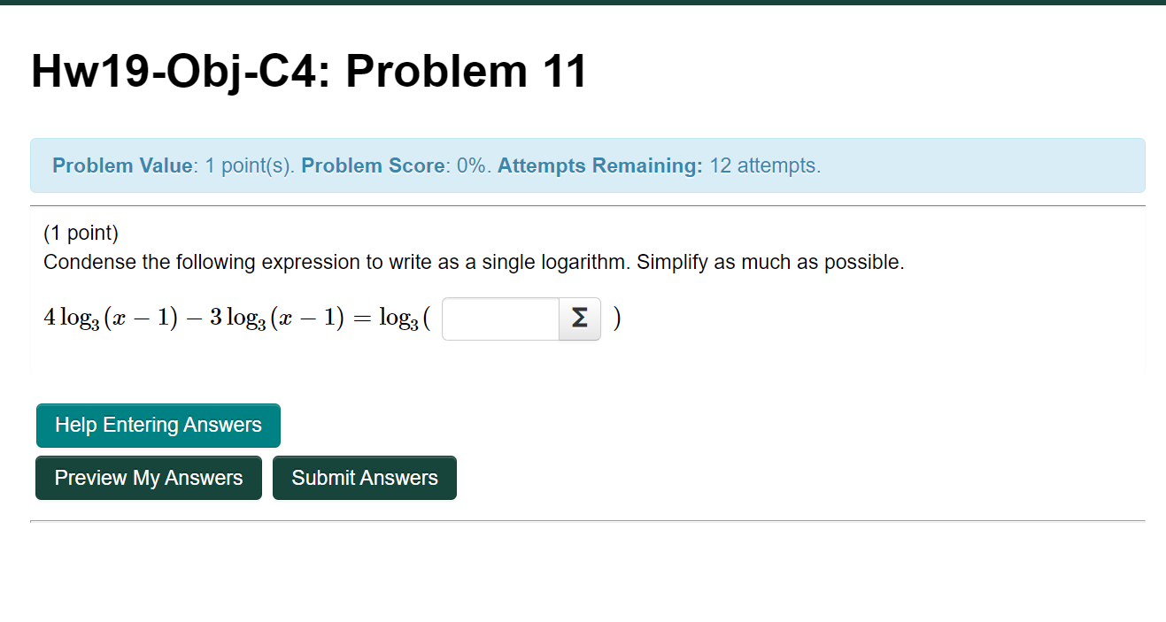 Solved Hw19-Obj-C4: Problem 11 Problem Value: 1 point(s). | Chegg.com