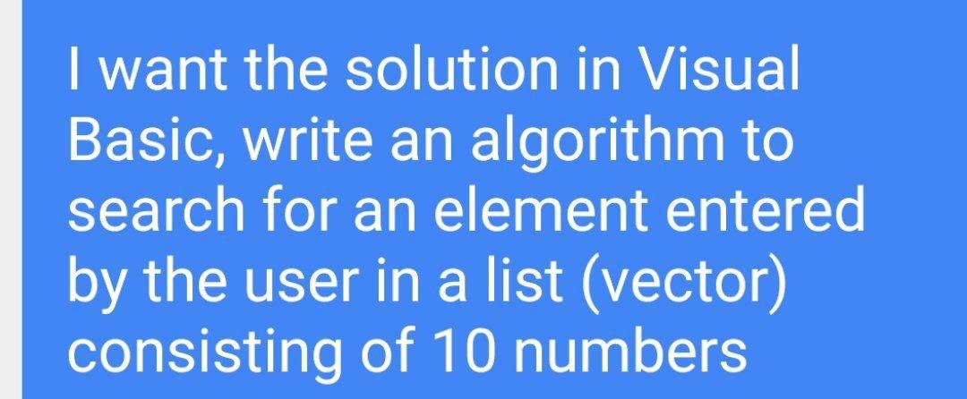 Solved I Want The Solution In Visual Basic Write An 