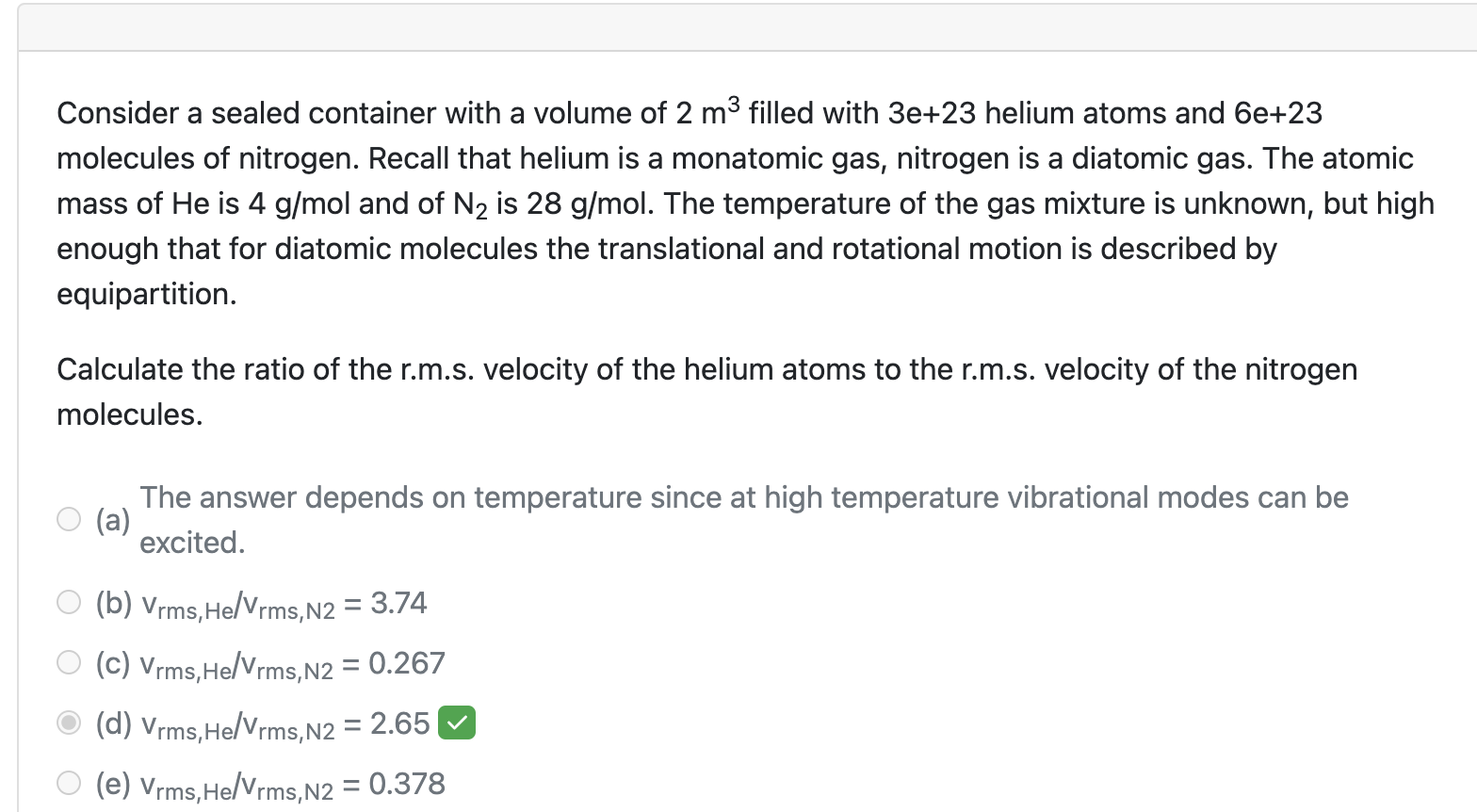 Solved Consider a sealed container with a volume of 2m3 | Chegg.com