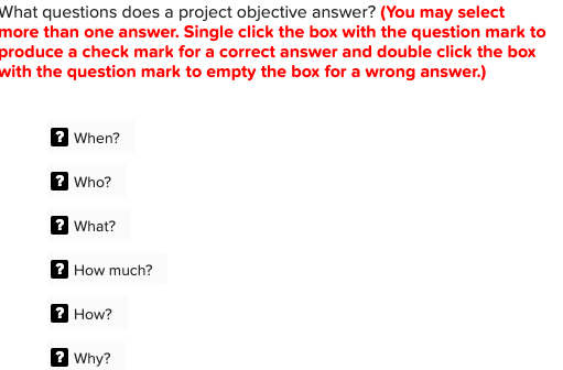 What questions does a project objective answer? (You | Chegg.com