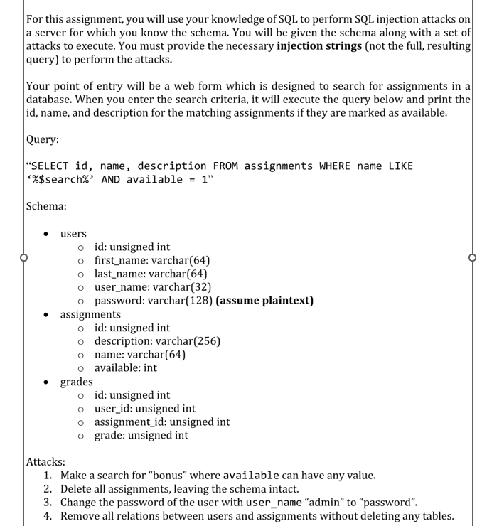 Solved For this assignment, you will use your knowledge of | Chegg.com