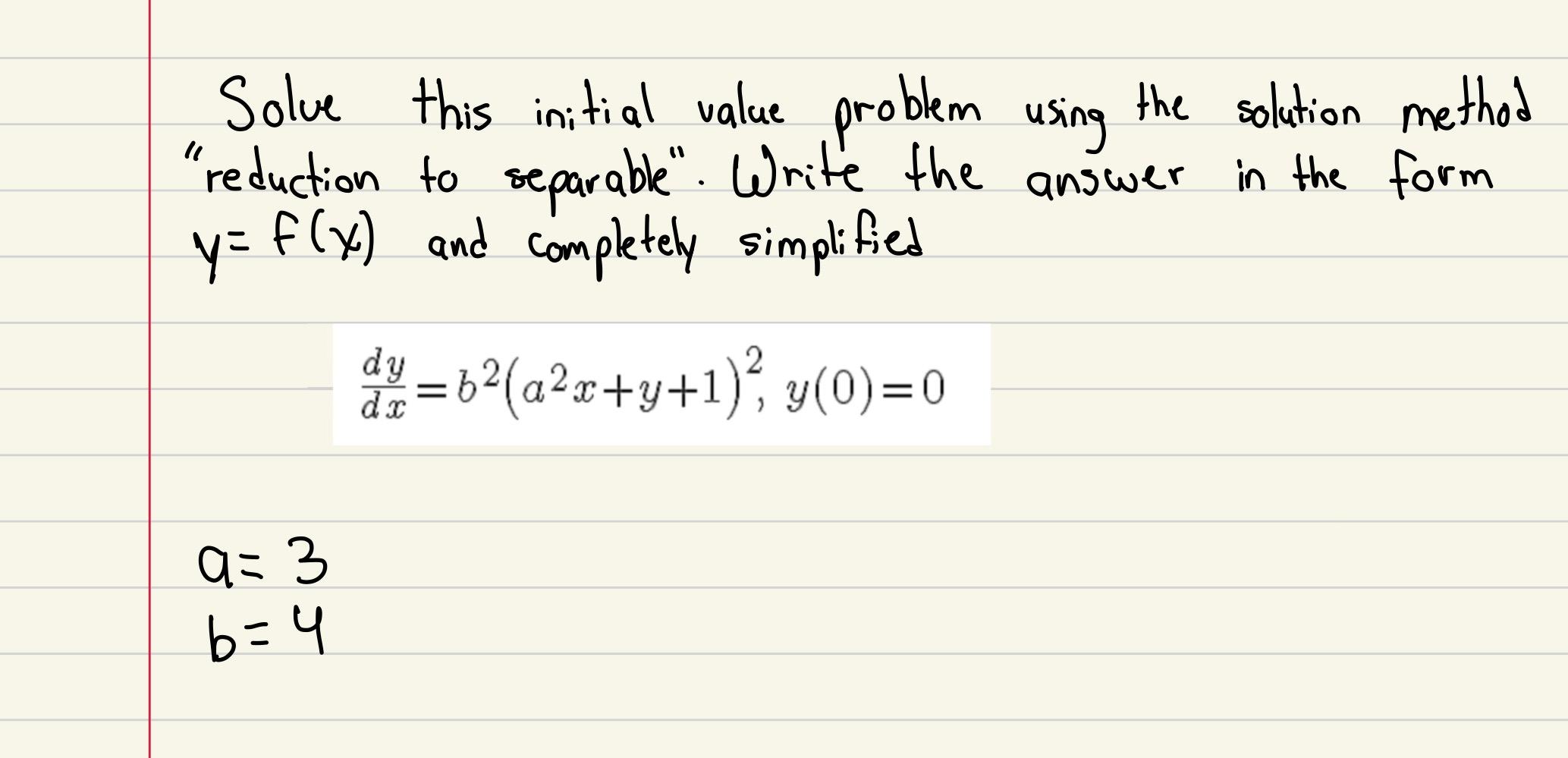Solved Solve this initial value problem using the solution | Chegg.com