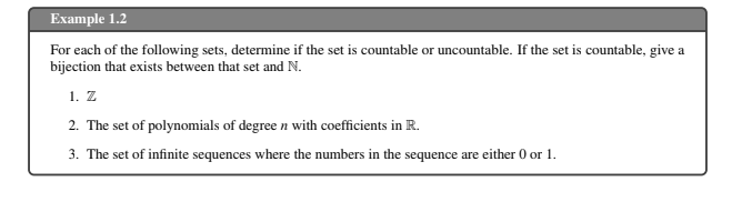 Solved Example 1.2 For each of the following sets, determine | Chegg.com